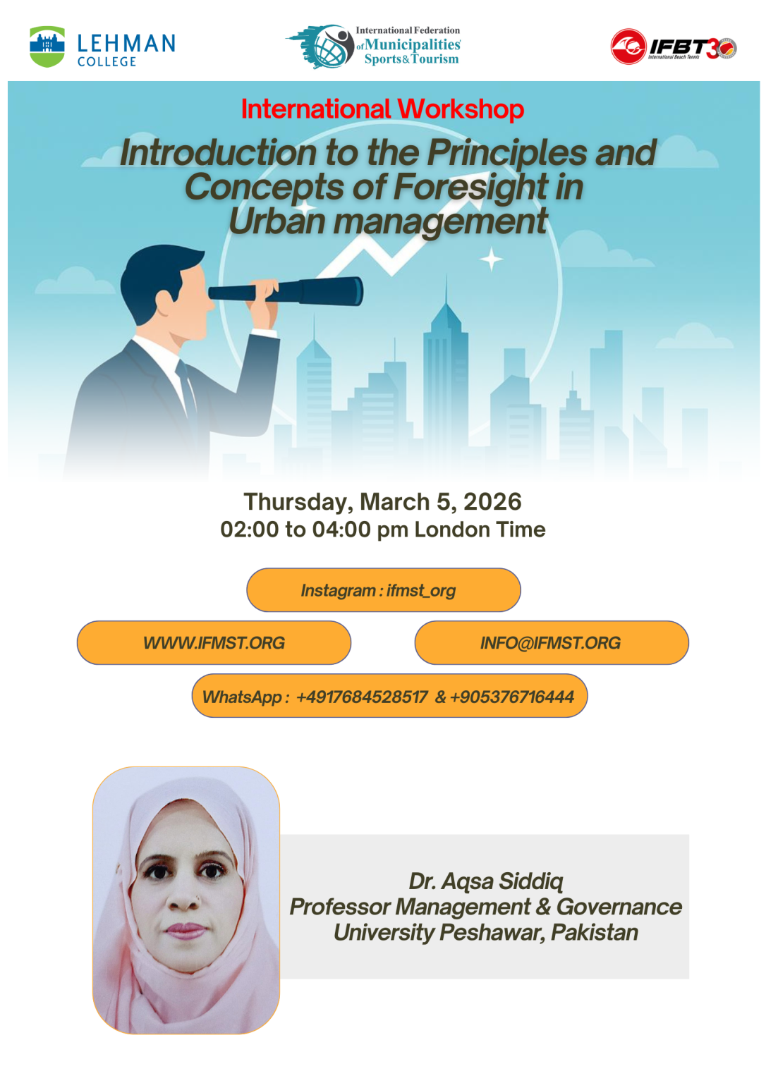 Introduction to the Principles and Concepts of Foresight in Urban management - IFMST